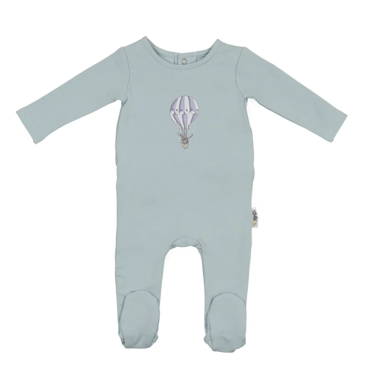 Hot Air Balloon Footie in Blue – Baby Bliss