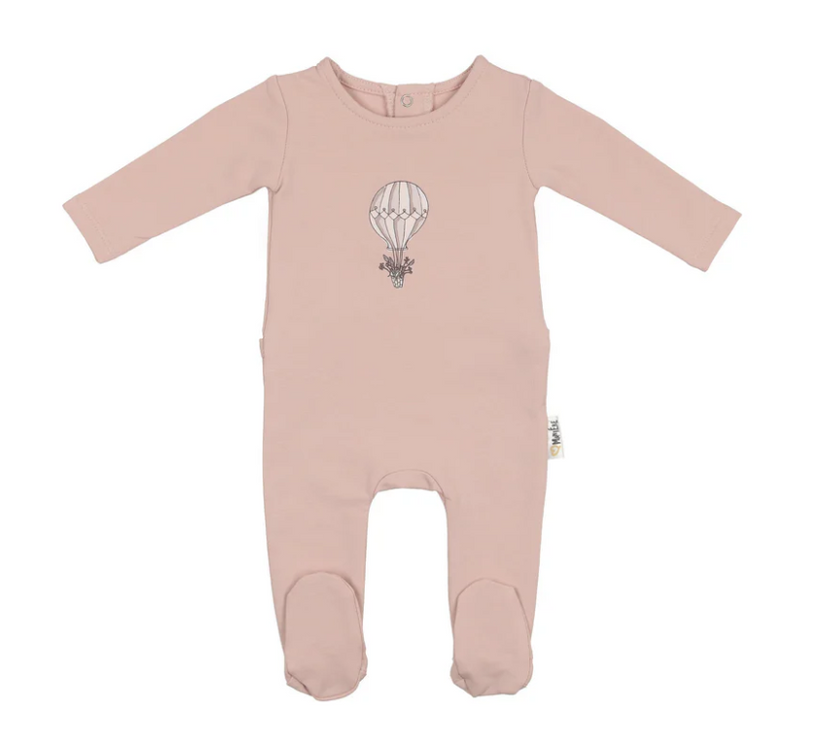 Hot Air Balloon Footie in Pink – Baby Bliss
